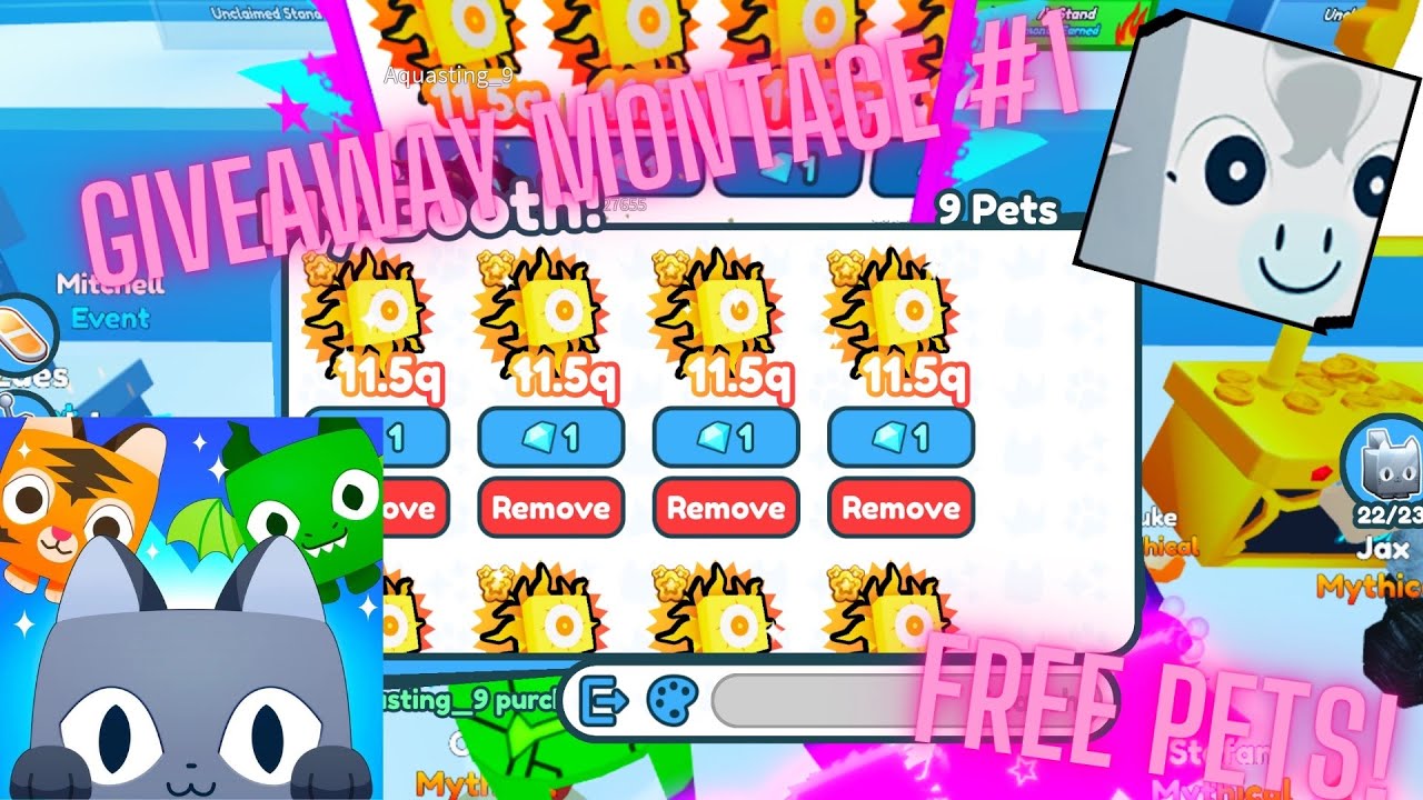 GIVEAWAY MONTAGE #1 (PET SIM X)!!!!!! - YouTube