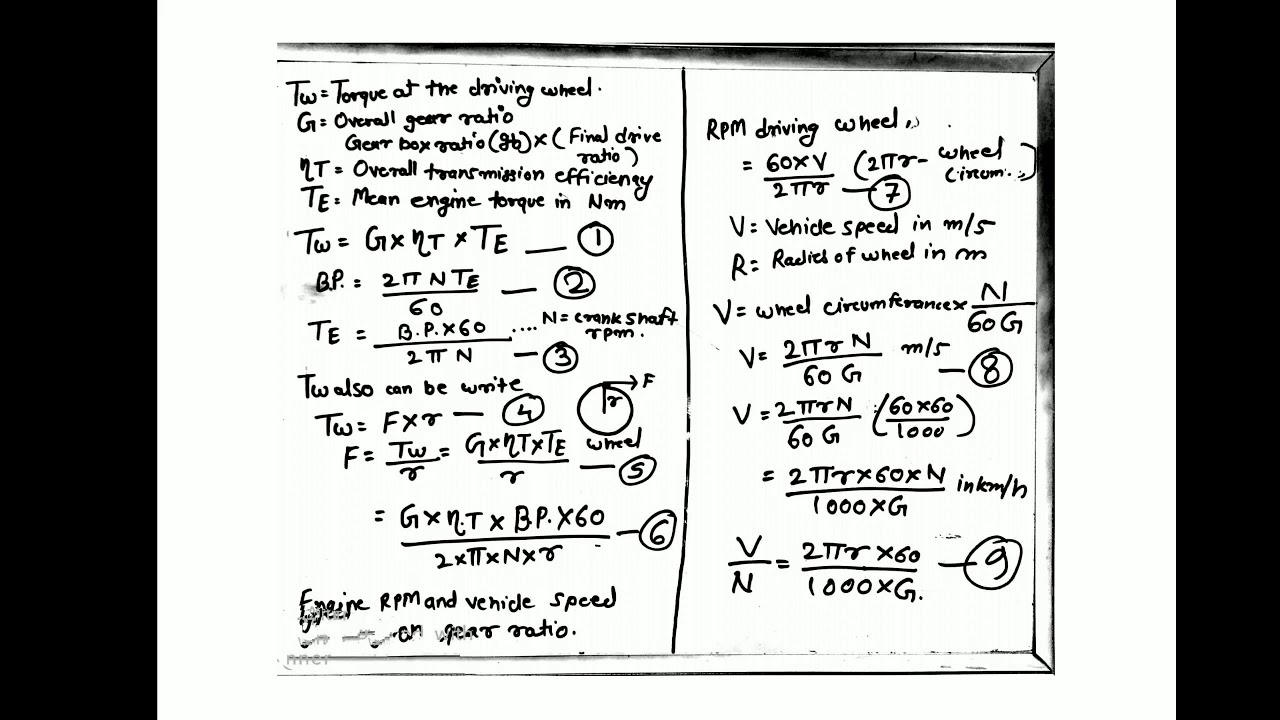 AUTOMOBILE ENGINEERING LECTURE 08 PERFORMANCE CALCULATIONS - YouTube