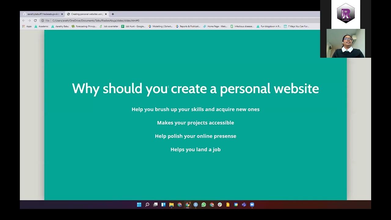 Creating Personal Website using R blogdown package by Aarathy Babu - YouTube