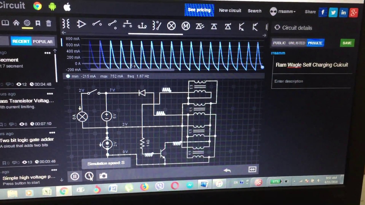 Self charging joule thief model circuit by Ram Wagle - YouTube