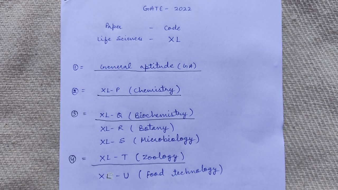 GATE Life Sciences Syllabus - YouTube