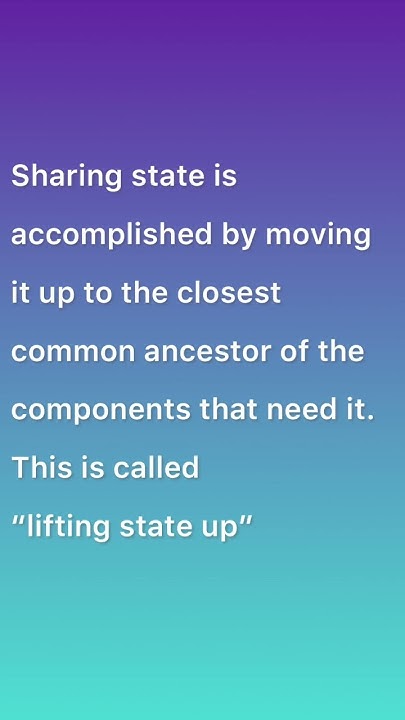 What is lifting state up in React JS #react #reactinterviewquestions ... What is lifting state up in React JS #react #reactinterviewquestions ...