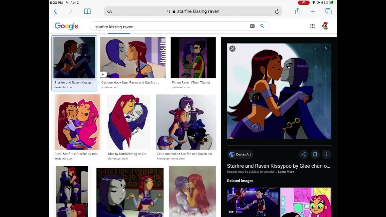 Starfire Kissing Raven Youtube