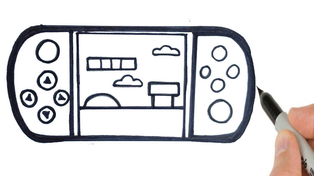Comment dessiner une console de jeux - YouTube