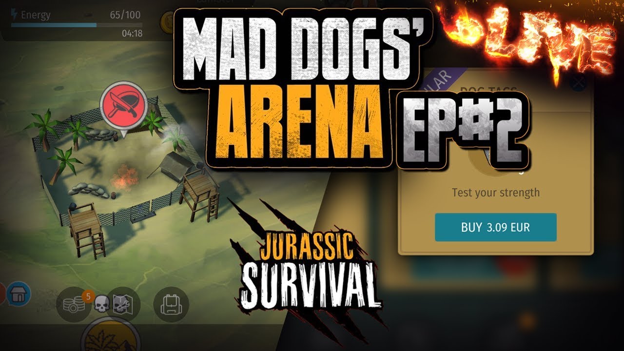 MAD DOGS' ARENA GAMEPLAY #2 - Jurassic Survival LIVESTREAM - YouTube
