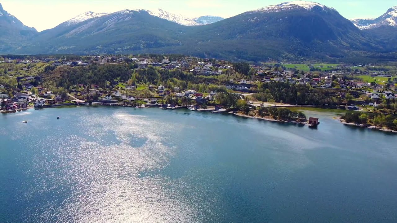 Exploring Sandane, Norway from the air. - YouTube