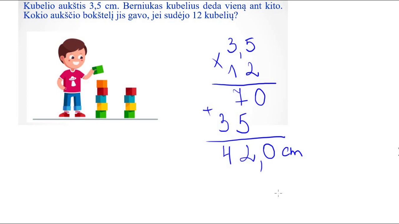 Dešimtainę trupmeną dauginame iš natūraliojo skaičiaus - YouTube