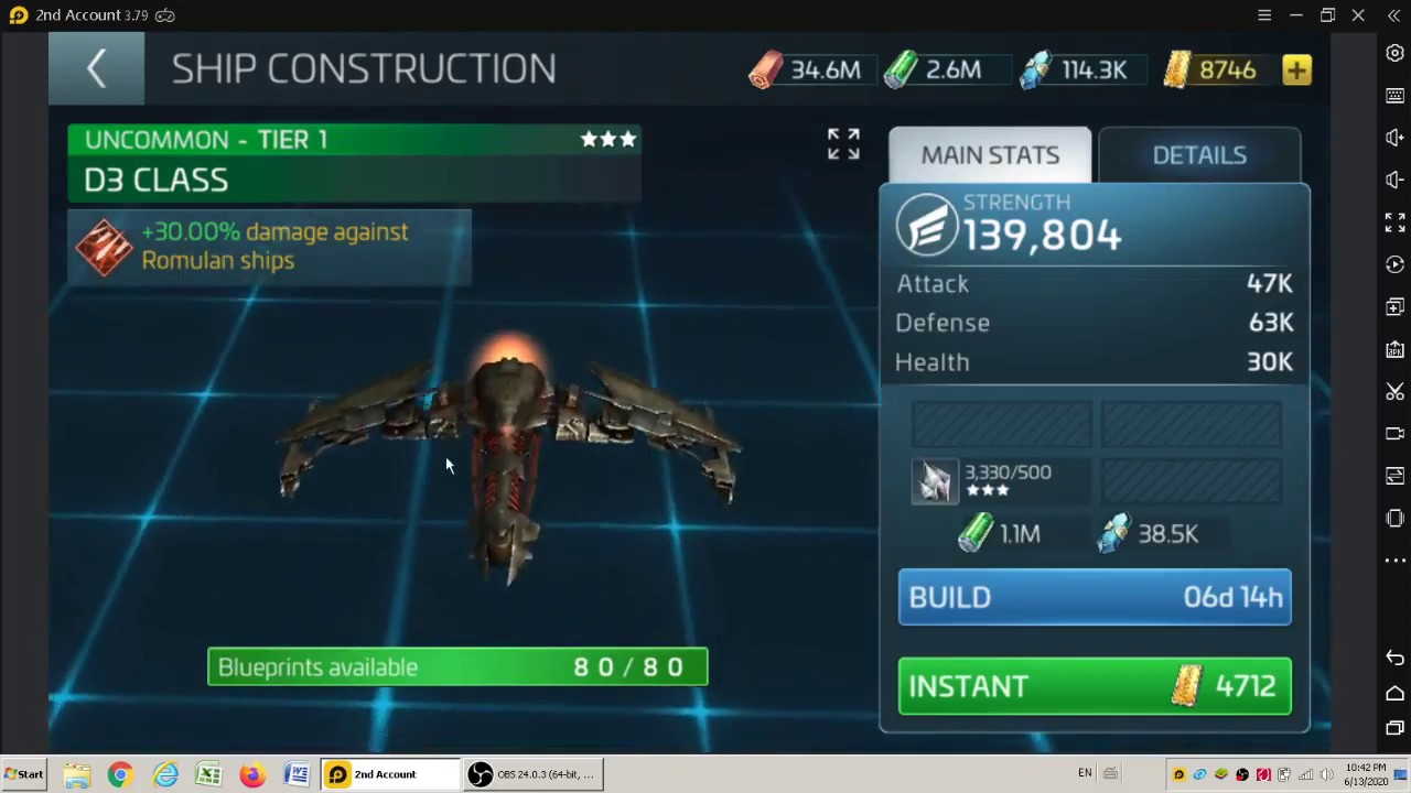 Gods Miracles D3 Klingon Ship Build Costs 500 Crystal 1 1M Tritanium 38 ...