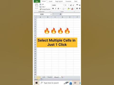 Select Multiple Cells in Just 1 Click | Excel Best Shortcut | Excel Hacks #shorts #shortsvideo # ...