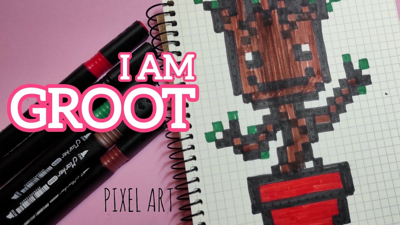 I Am Groot. Pixel Art. Я є Ґрут. Малювання по клітинках.#pixelart # ...