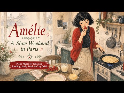 Amélie ☕️ A Slow Weekend in Paris | Piano Music for Relaxing, Reading, Study & Work | Cozy BGM
