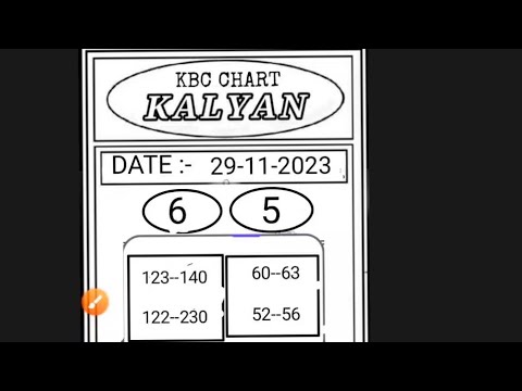 KALYAN __ 30-11-2023 __ KALYAN VIP CHART - YouTube