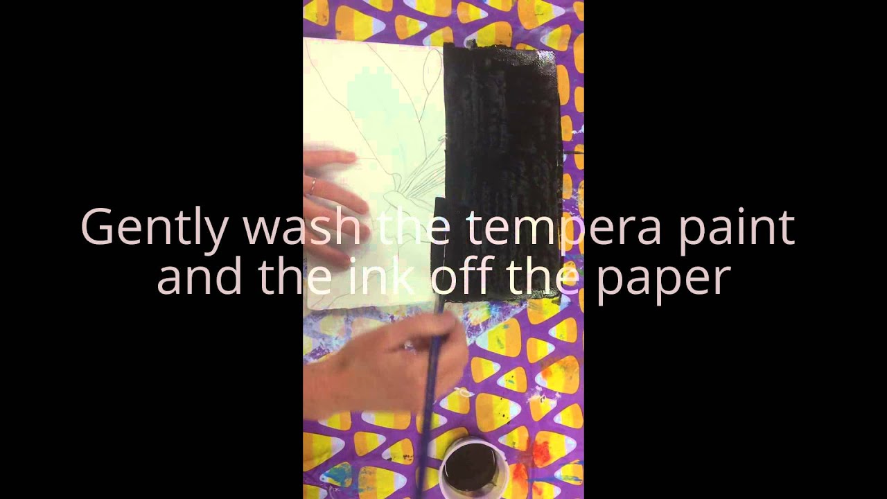 Tempera Ink Resist - YouTube