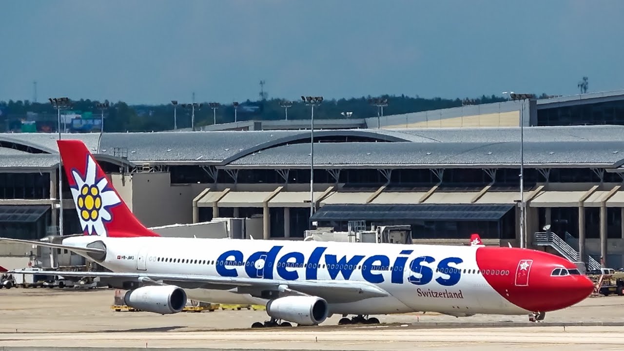 edelweiss Air A340 Zurich Switzerland US Army C37 Spotting TPA - YouTube