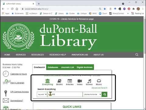 Finding ebooks and articles in OneSearch - YouTube
