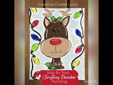 Step By Step Christmas Reindeer Painting Tutorial - YouTube