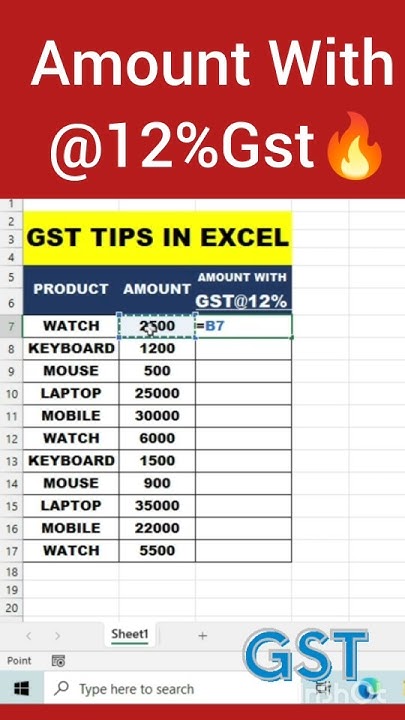 Mastering Gst Calculations In Excel Tips You Cant Miss Exceltech Tips Reels Shorts Excel