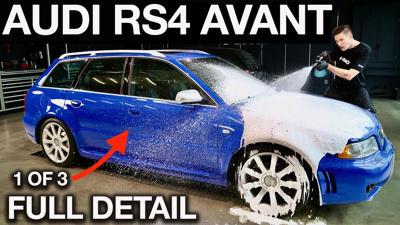 First Wash Audi RS4 Avant Wagon RARE Nogaro Blue Full Detail! - YouTube