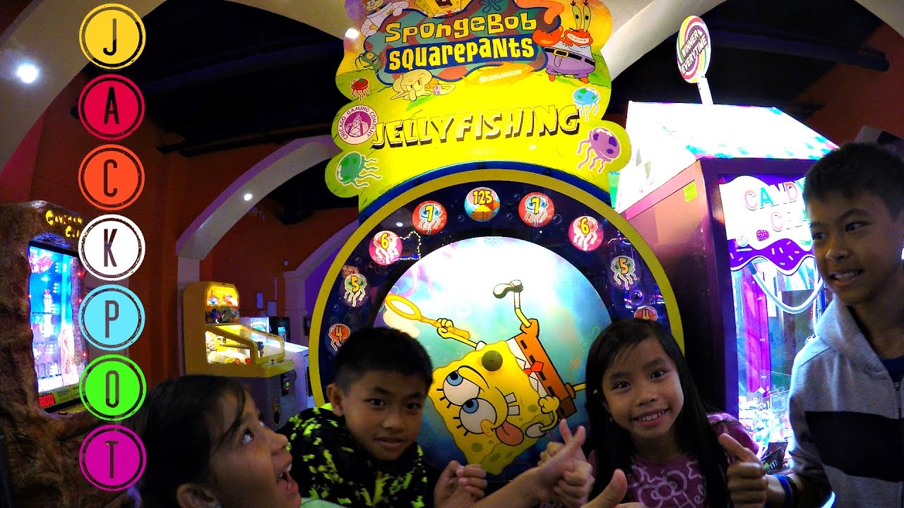 JACKPOT! Arcade Spongebob Squarepants Jellyfishing Game 6 Player ...