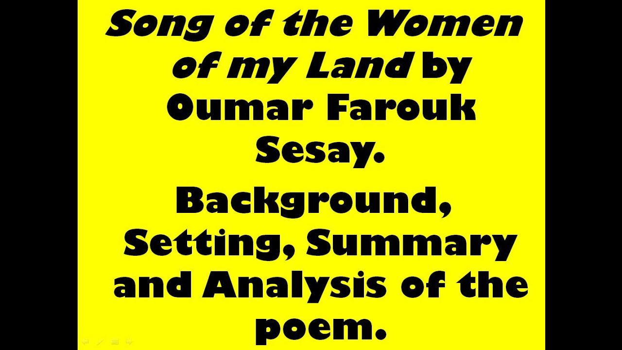 Song of the Women of my Land by Oumar Farouk Sesay - A Poem - YouTube