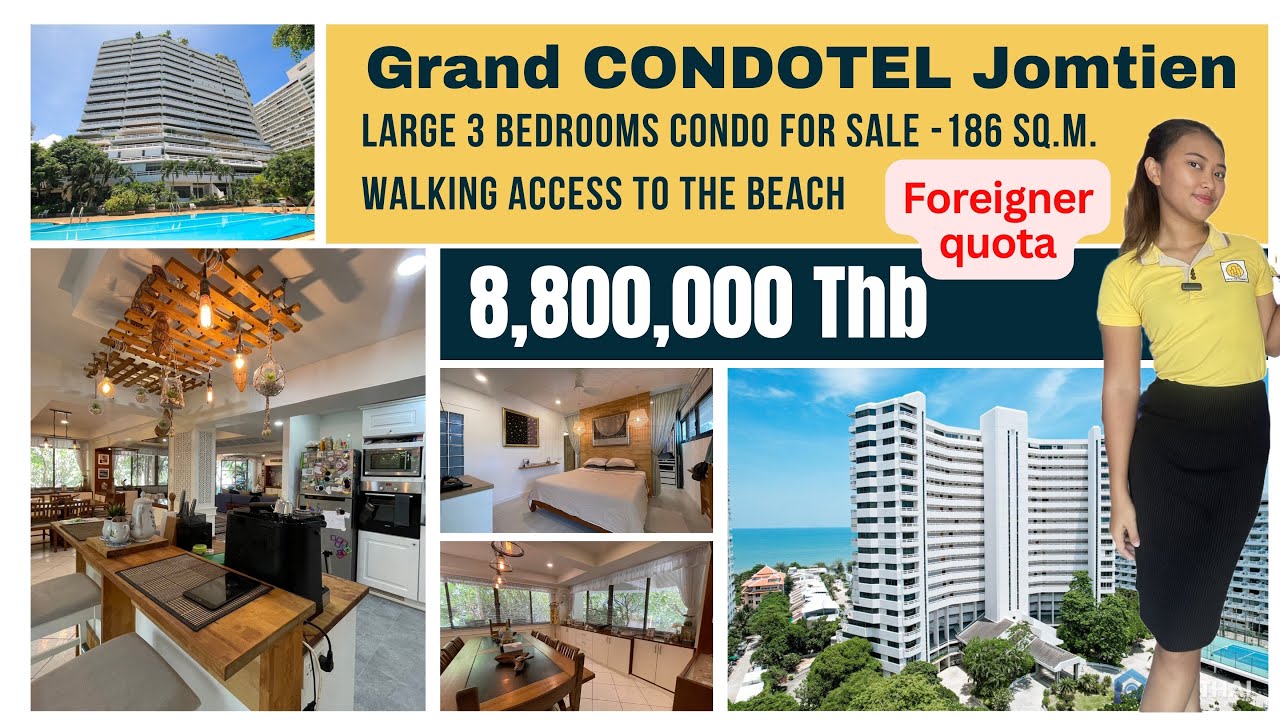 Sold Large 3 bedrooms Condo for Sale at Grand Condotel Jomtien - garden ...