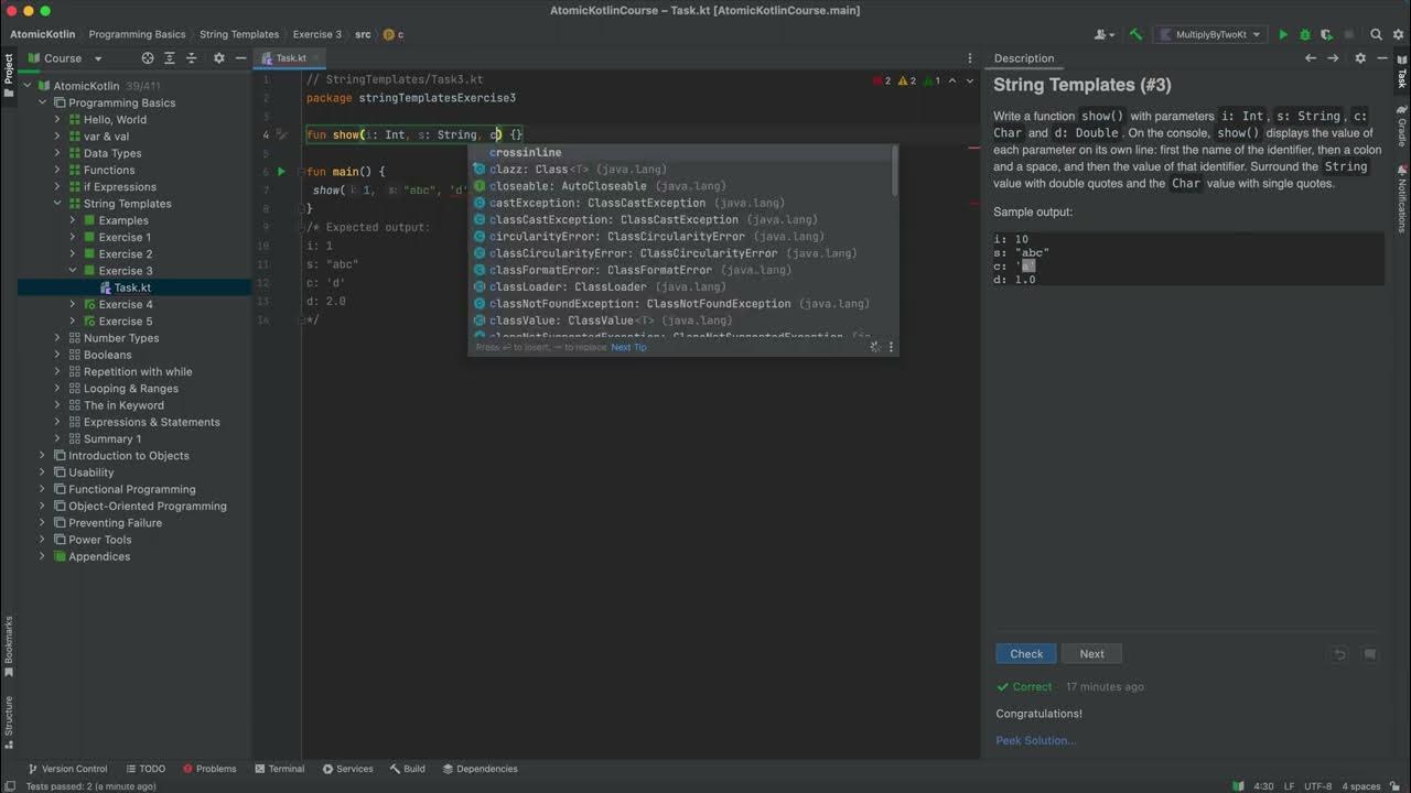Atomic Kotlin Course - String Templates - YouTube