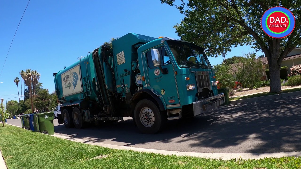 garbage trucks in action compilation - YouTube