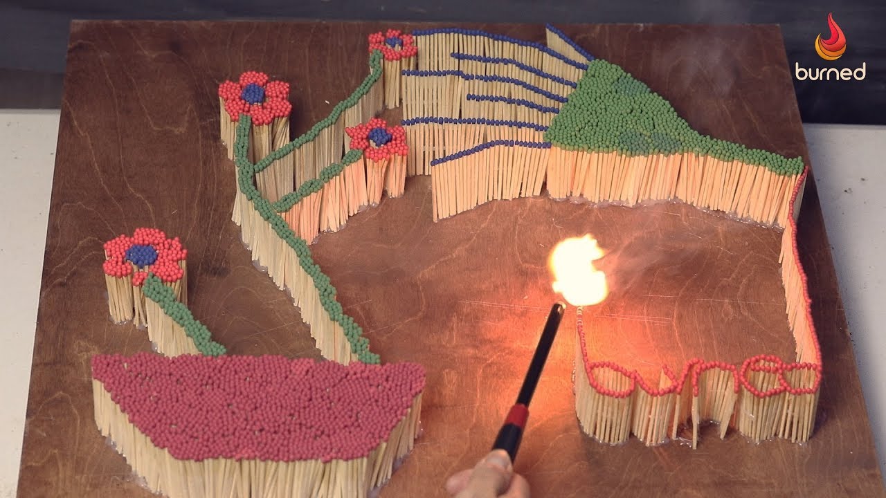 Satisfying Fire Art 10000 Matches Chain Burning satisfying Fire Art ...