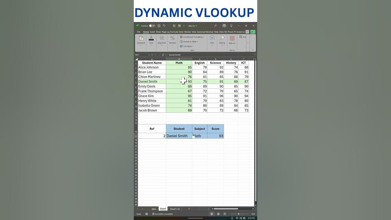 DYNAMIC VLOOKUP SEARCH - YouTube