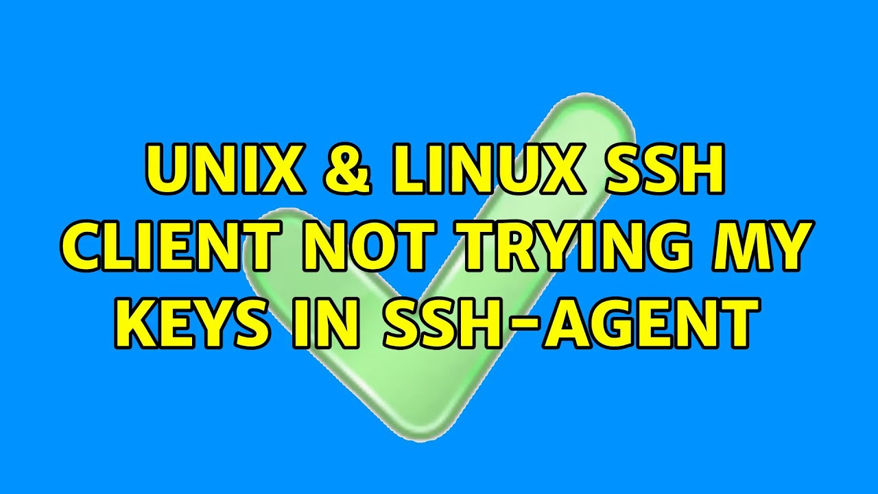 Unix And Linux Ssh Client Not Trying My Keys In Ssh Agent 2 Solutions