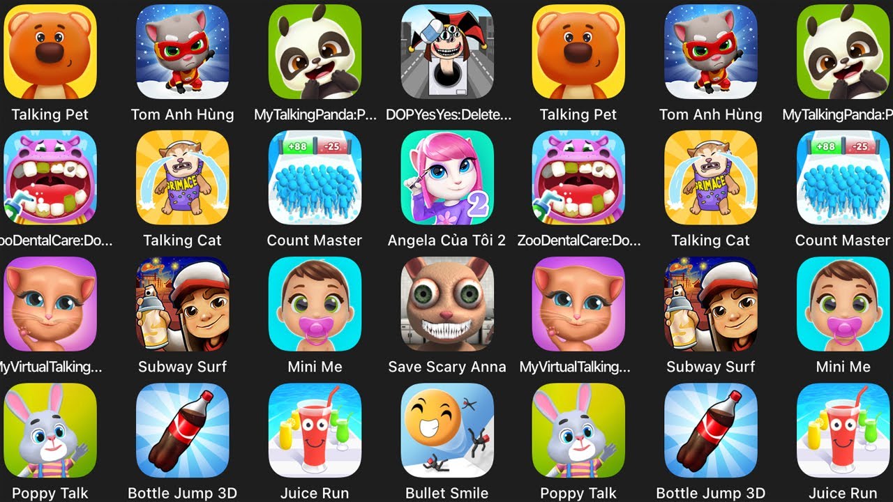 Talking pet,Talking Tom,MyTalkingPanda,ZooDentalCare,TalkingCat,Angela ...