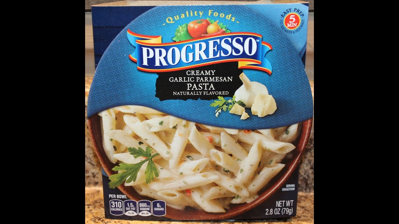 Progresso: Creamy Garlic Parmesan Pasta Food Review - YouTube