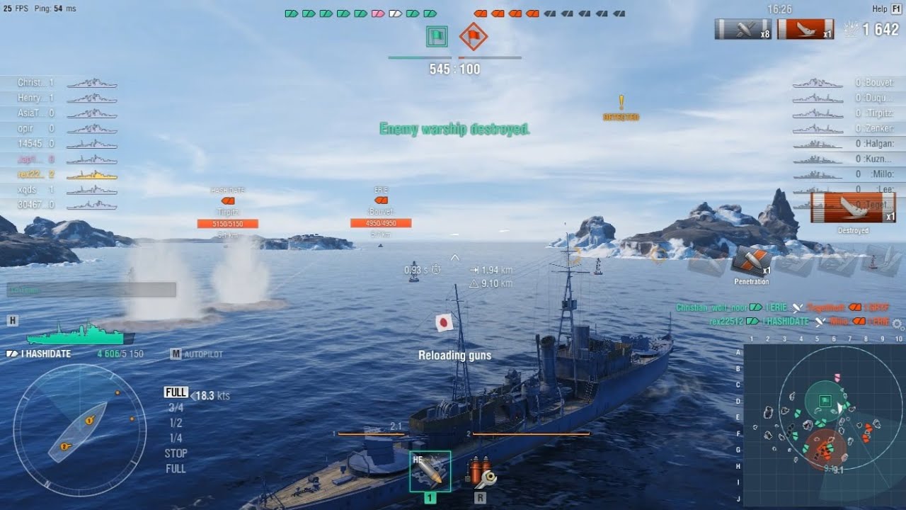HASHIDATE cruiser gameplay-2| World Of Warships | Latest Gameplay - YouTube
