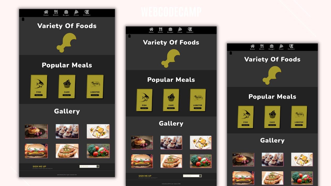 Food Website Using Thml Css And Javascript Youtube