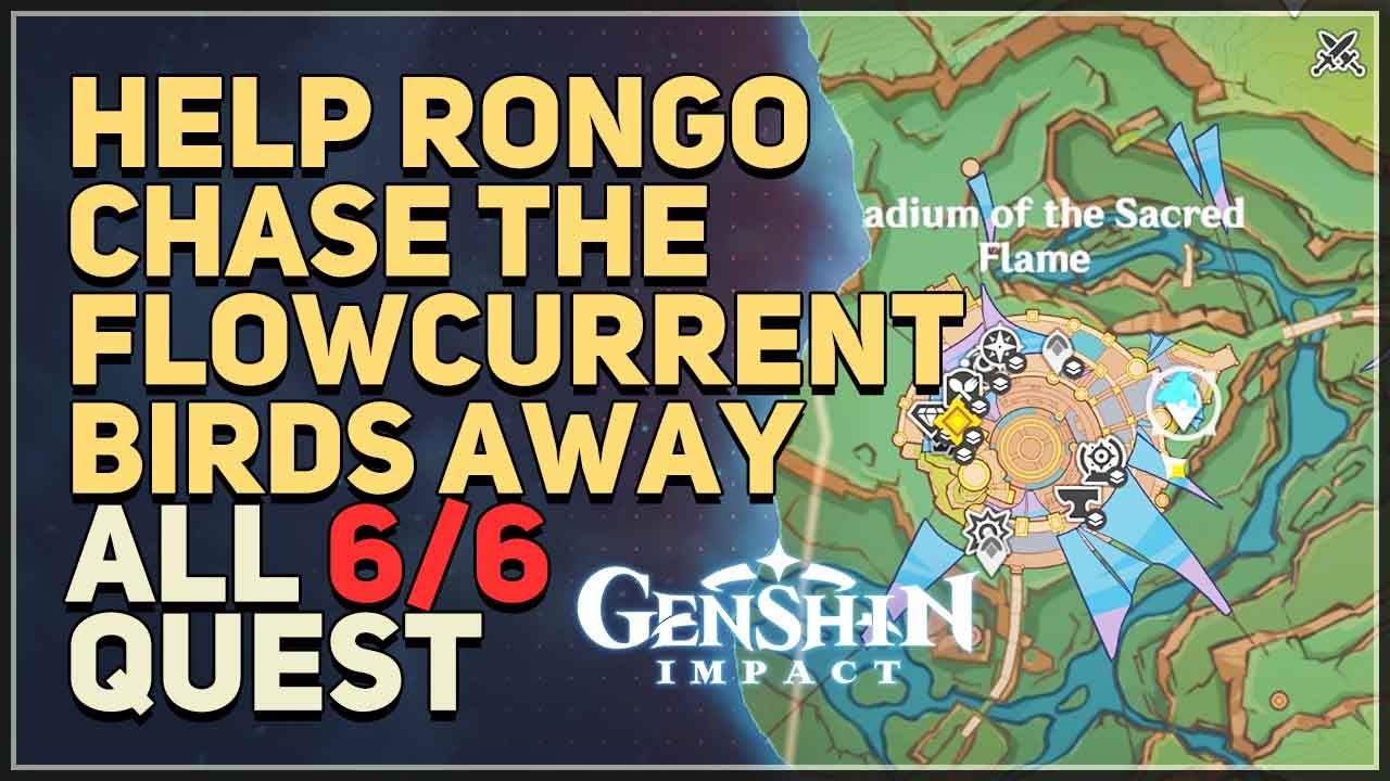 Help Rongo chase the Flowcurrent Birds away Genshin Impact - YouTube