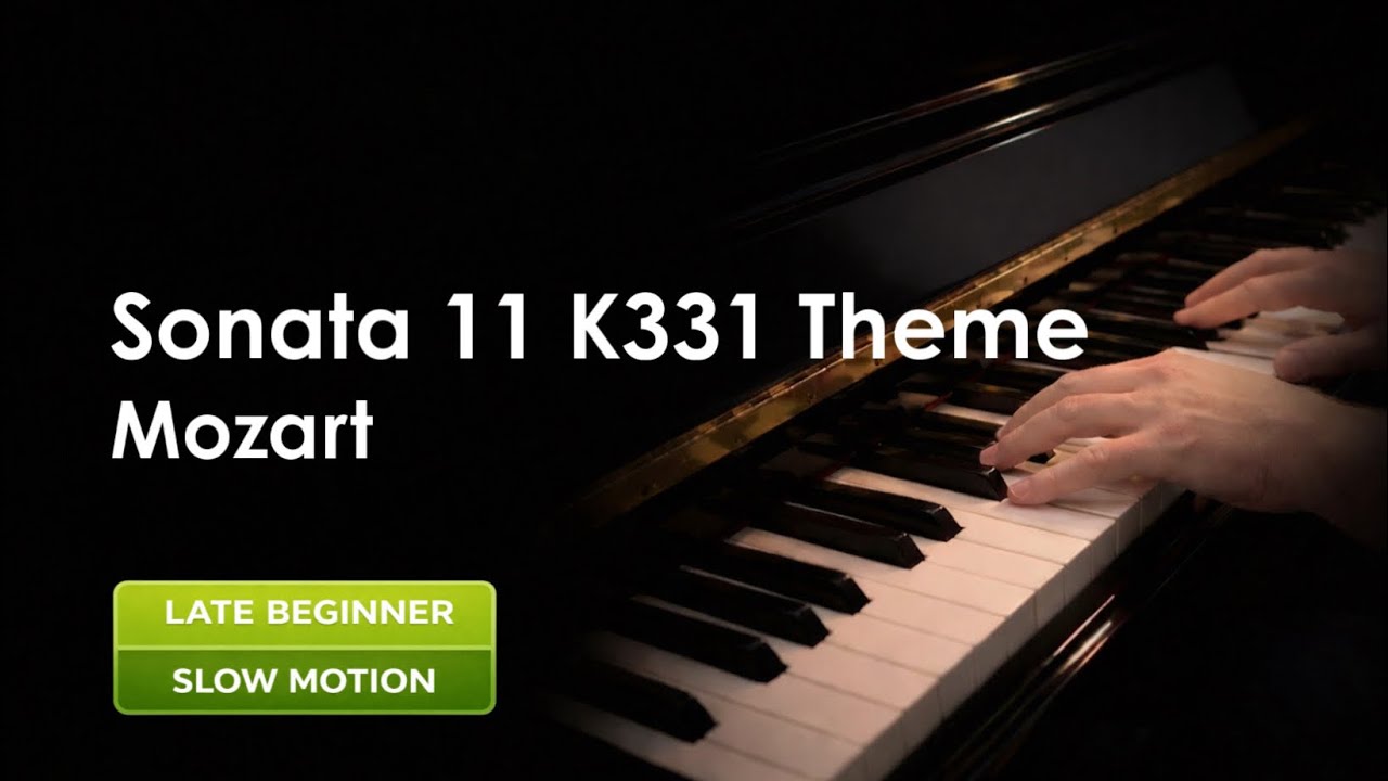 W. A. Mozart: Sonata No. 11, KV 311, Theme, Slow Motion Piano Tutorial ...