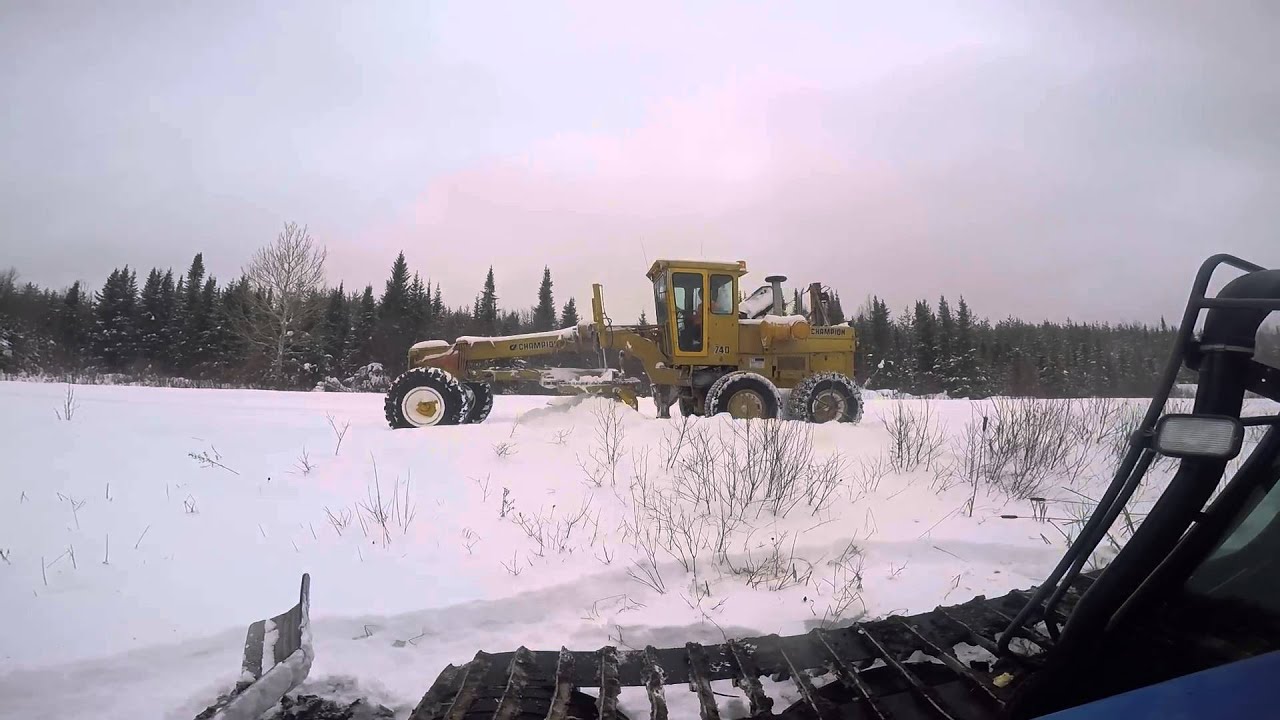 Snow Groomer Stuck in Mud - YouTube