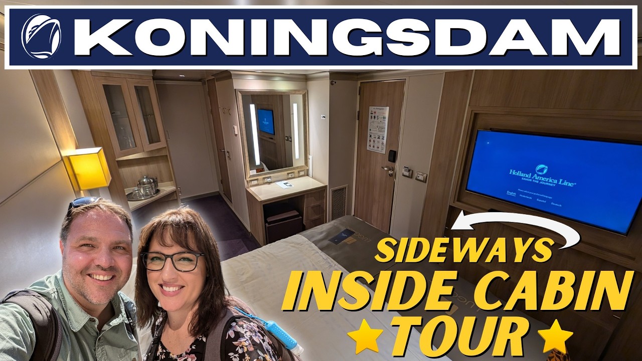 Holland America Koningsdam Inside Cabin Tour: (SIDEWAYS Stateroom 8119 ...