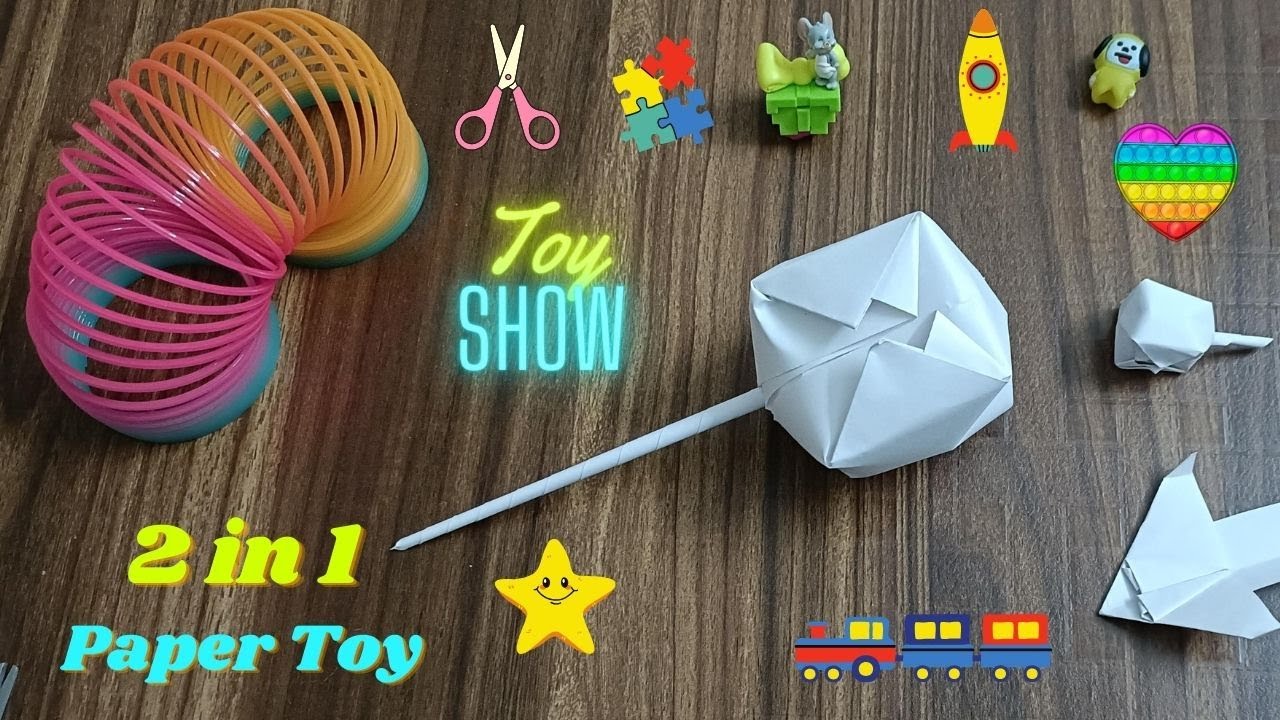 2 in 1 Paper Toy - Paper ball and Paper mace - YouTube