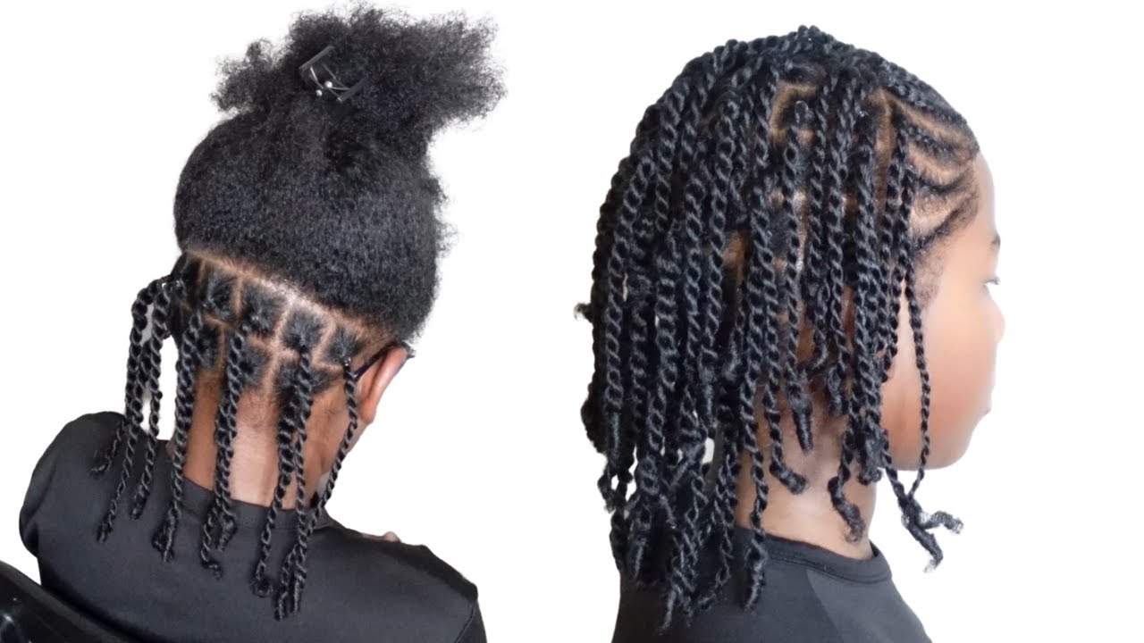 Men Two Strand Twist With Cornrows || Twist with Rubber Bands || Easy ...