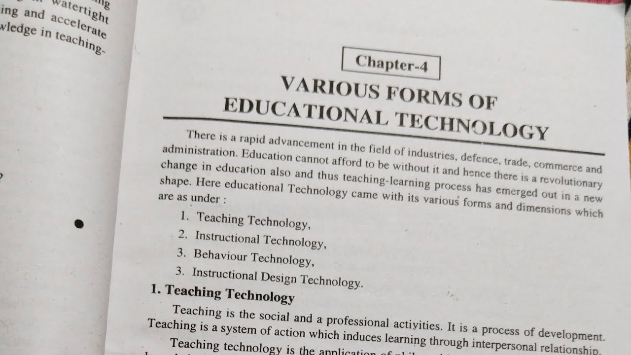Various forms of educational technology// notes// B.Ed SEM 2// paper 4 ...