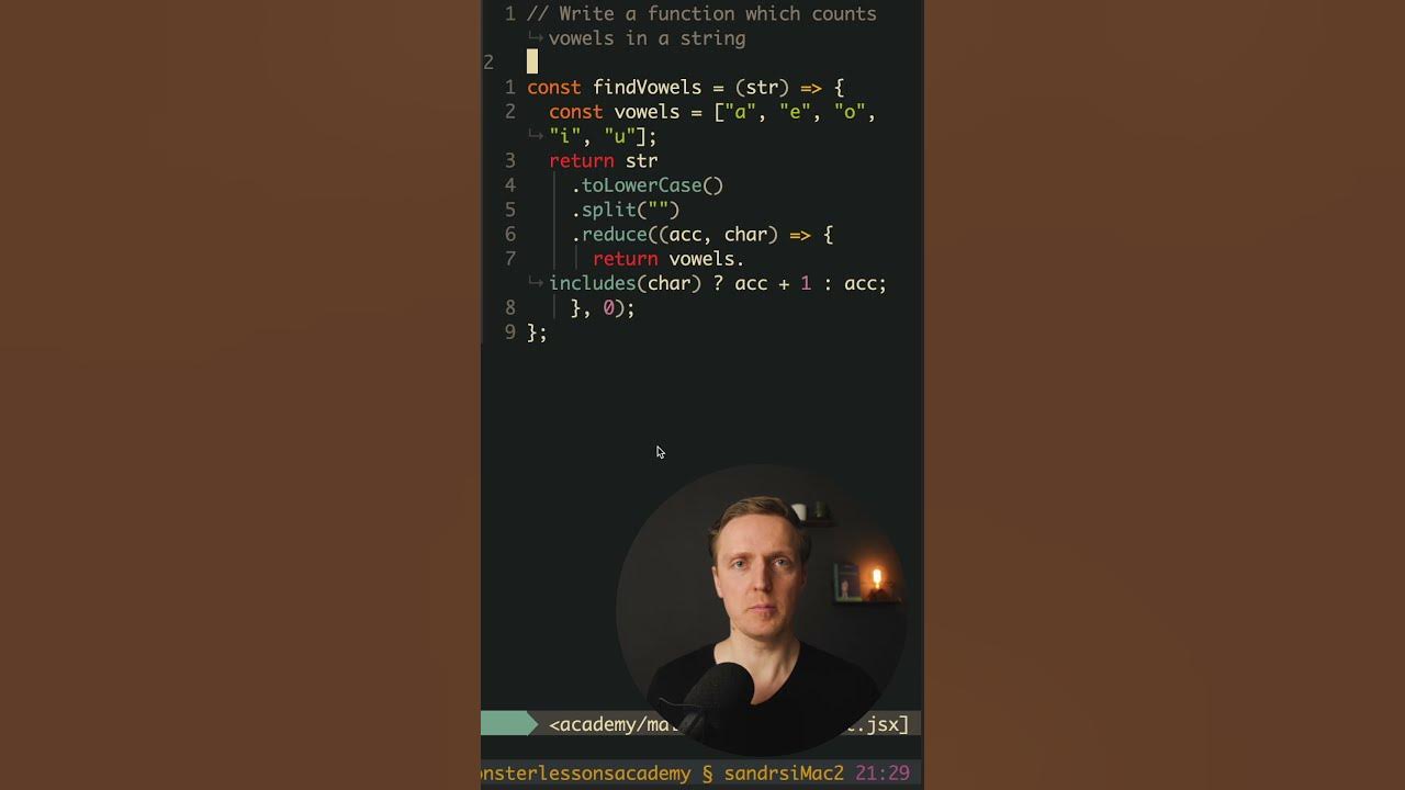 Javascript Interview Questions Find Vowels Youtube