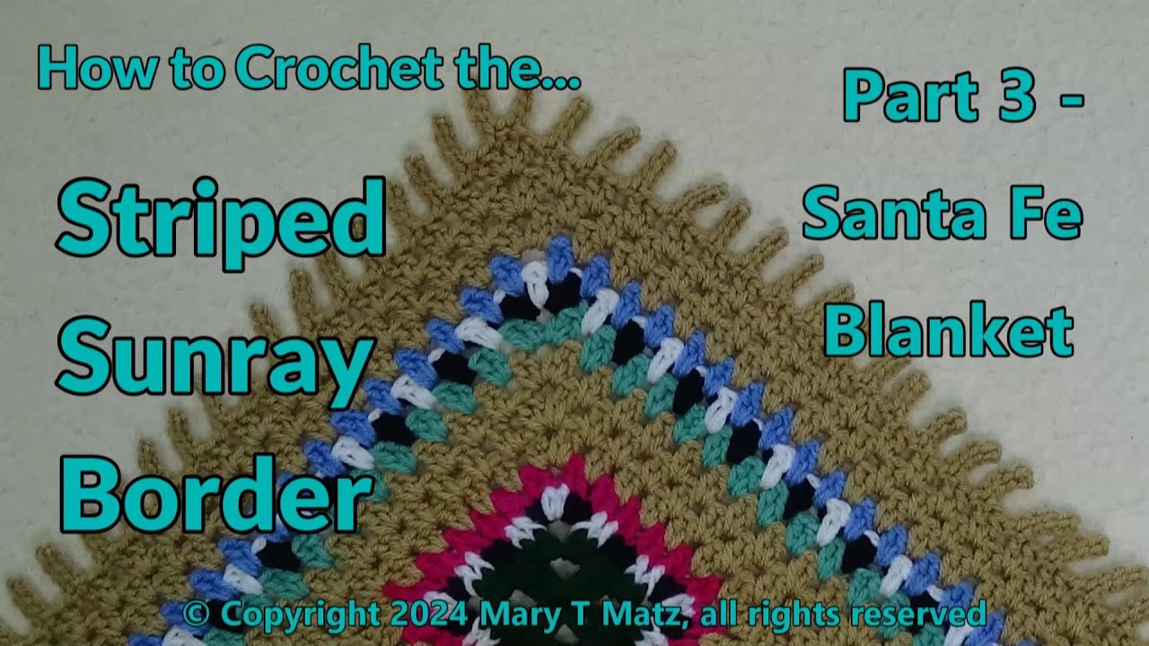 How to Crochet the Striped Sunray Border - YouTube