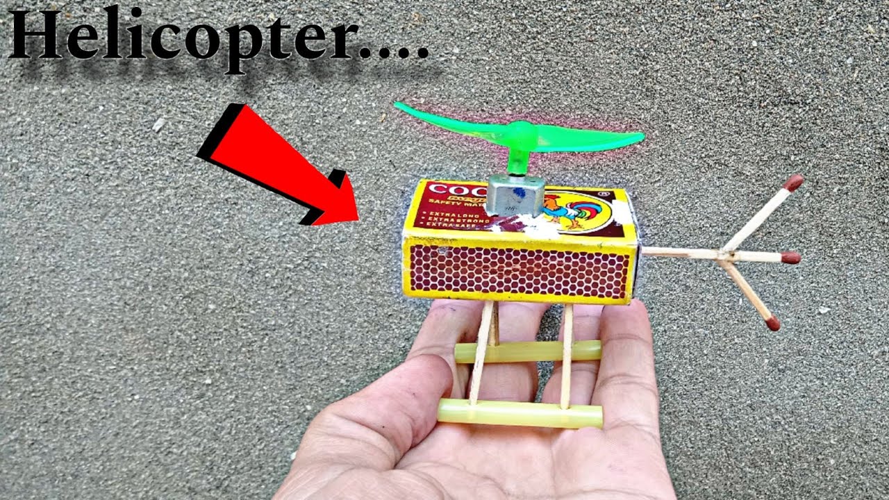 How to make helicopter with using matchbox || Make helicopter at home ...