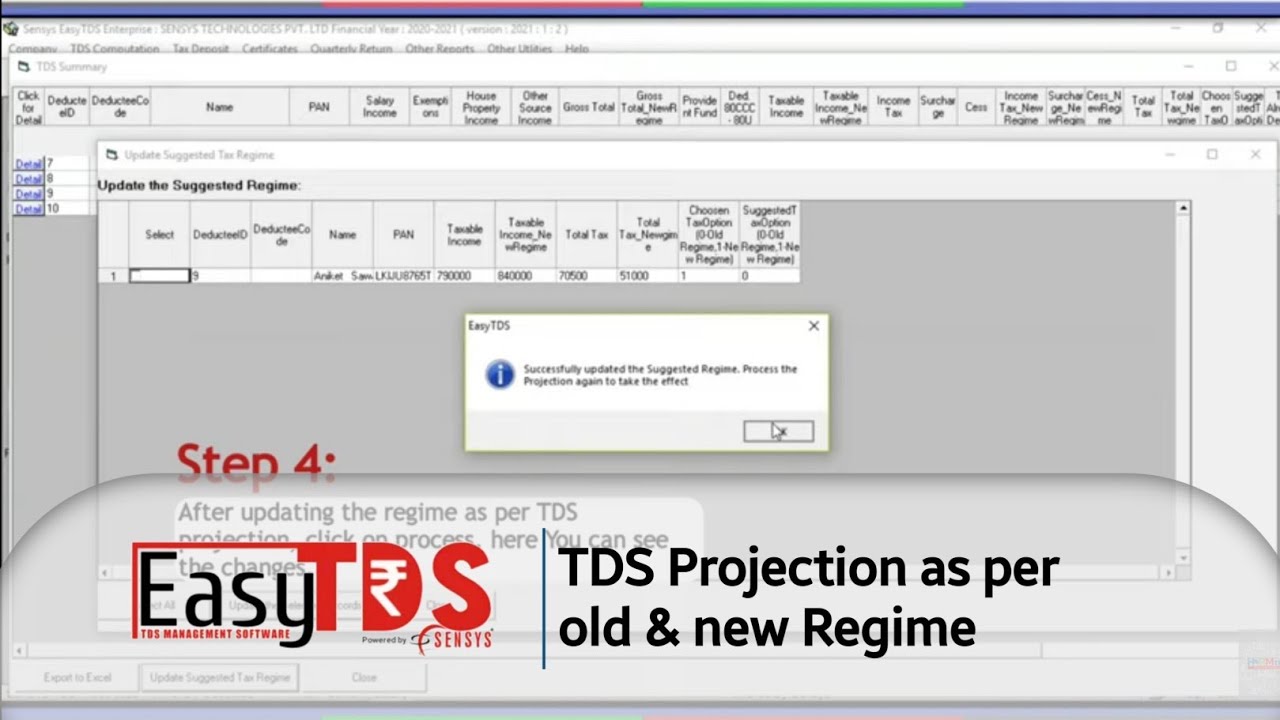 4 Simple Steps for TDS Projection in EasyTDS as per old regime and new ...