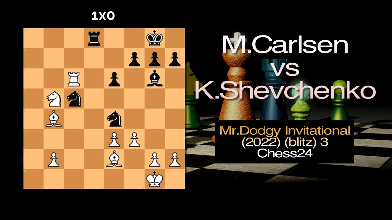 M. Carlsen vs K. Shevchenko (Mr.Dodgy Invitational 3 - Blitz- 2022 ...
