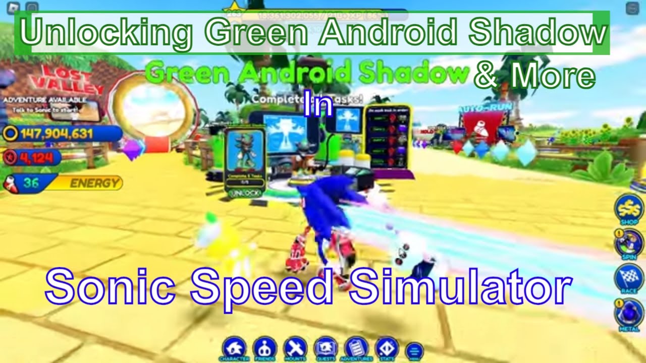 Unlocking Green Android Shadow & More in Sonic Speed Simulator - YouTube