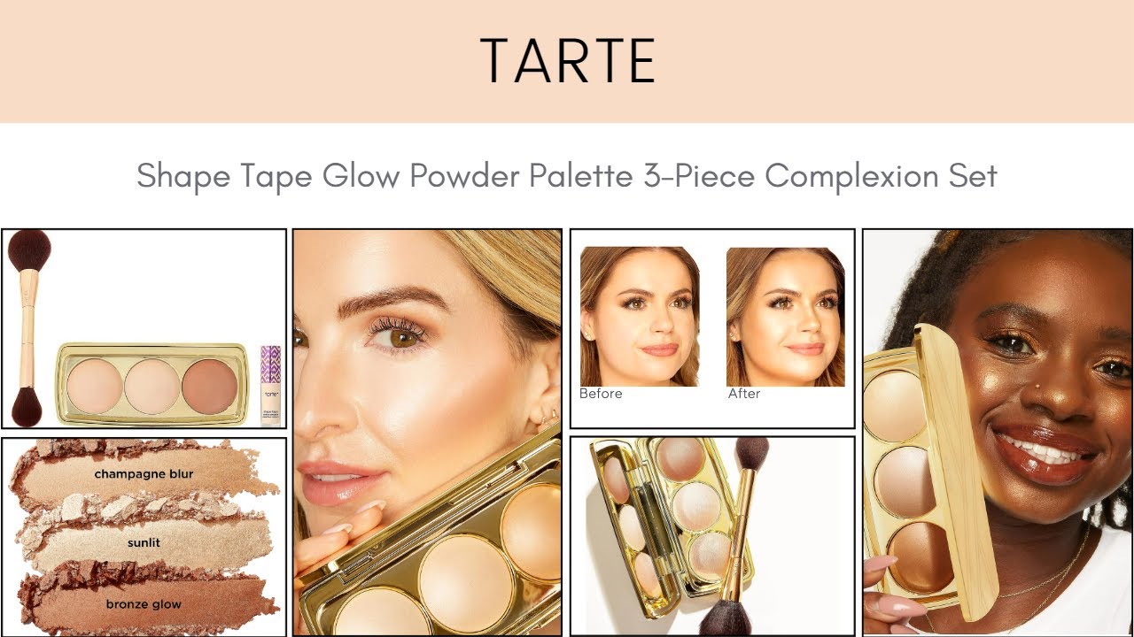 TARTE Shape Tape Glow Powder Palette 3 Piece Complexion Set - YouTube