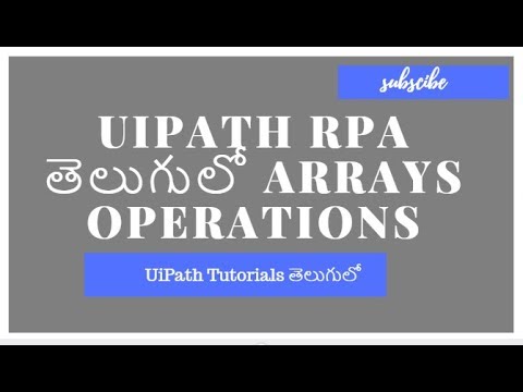UiPath Tutorials For Beginners In Telugu -Arrays - YouTube