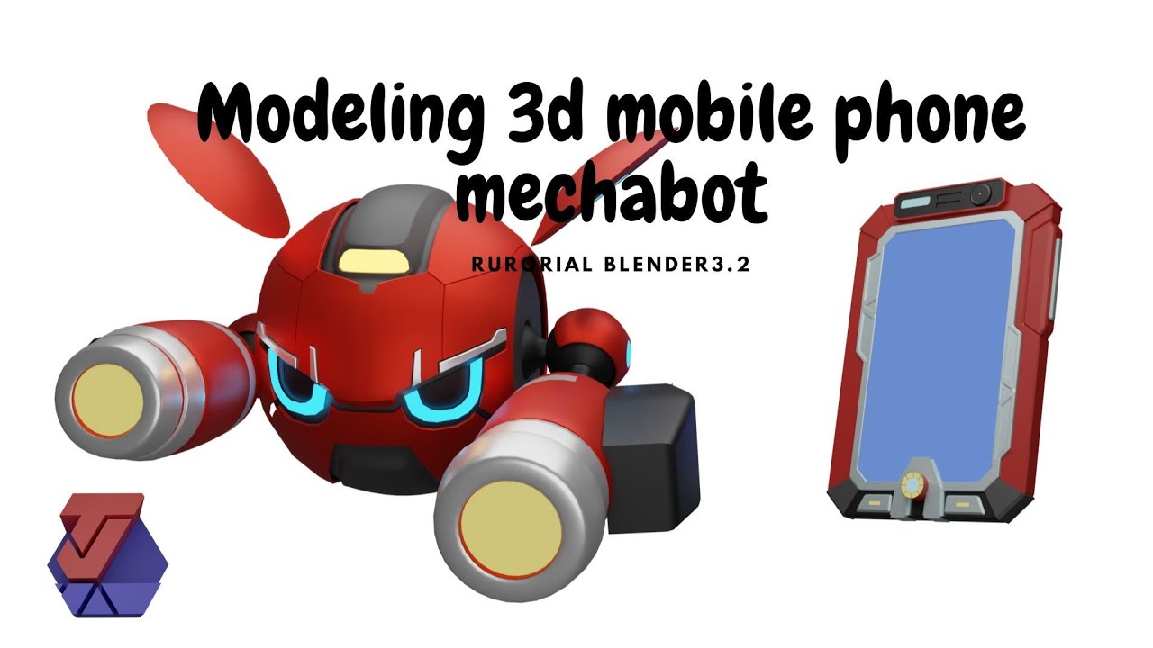 modeling 3d mobile phone mechabot - YouTube